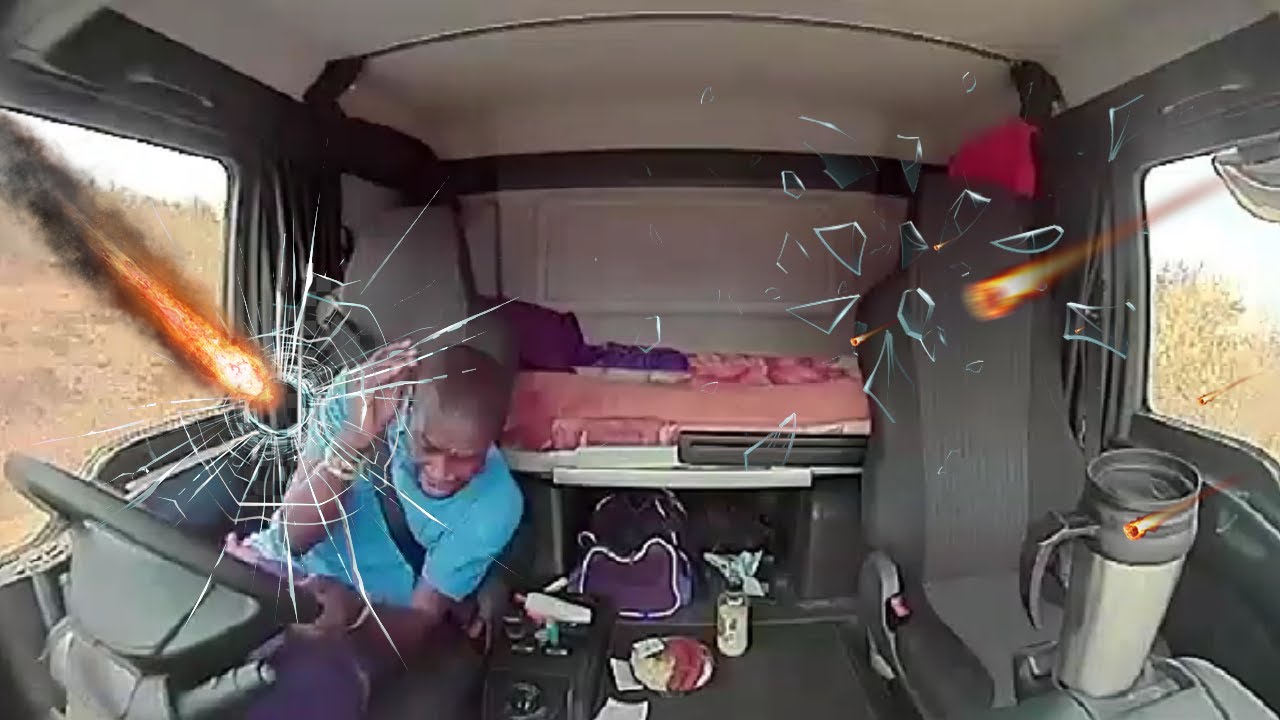 Deadly Road: Trucker Dodges Bullets and Bad Guys - YouTube