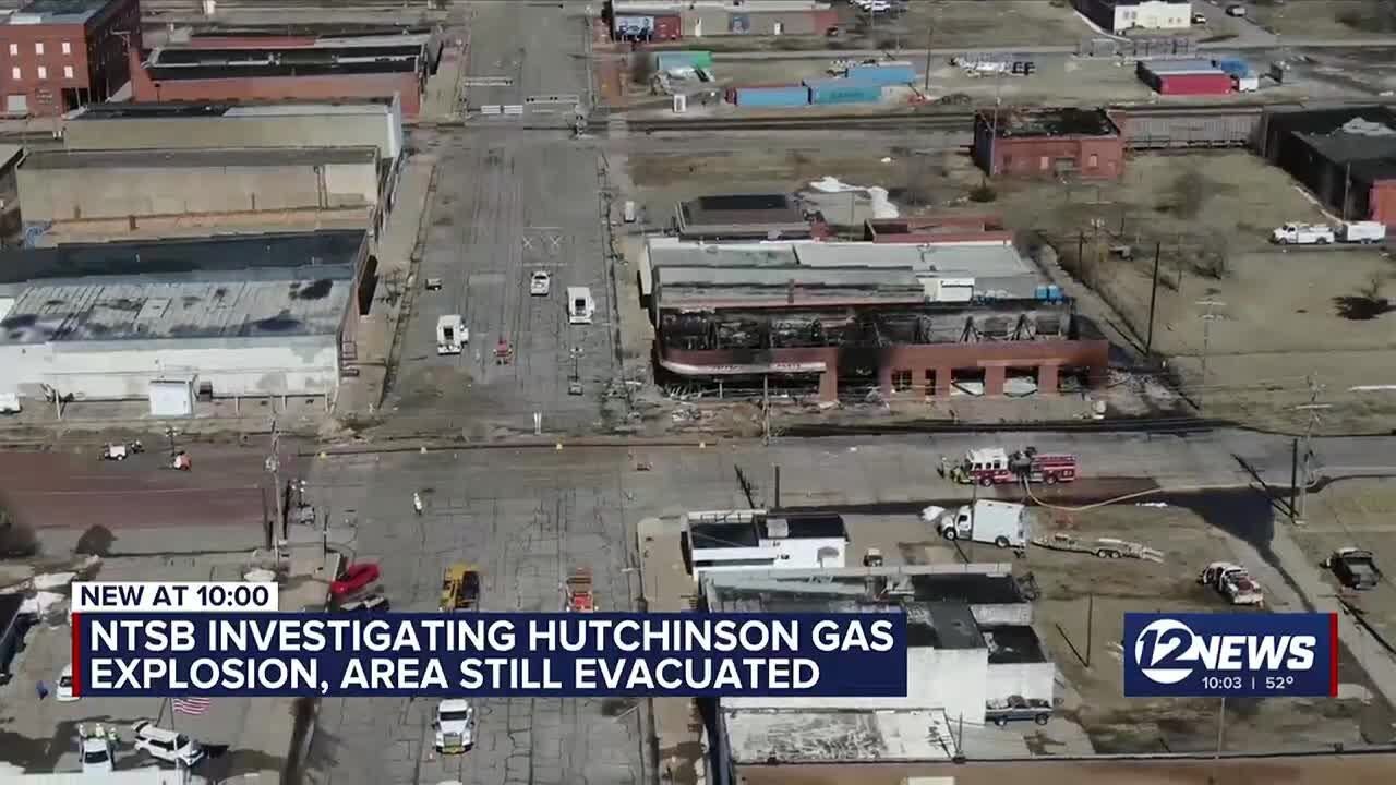 NTSB investigating Hutchinson gas explosion, area still evacuated - YouTube