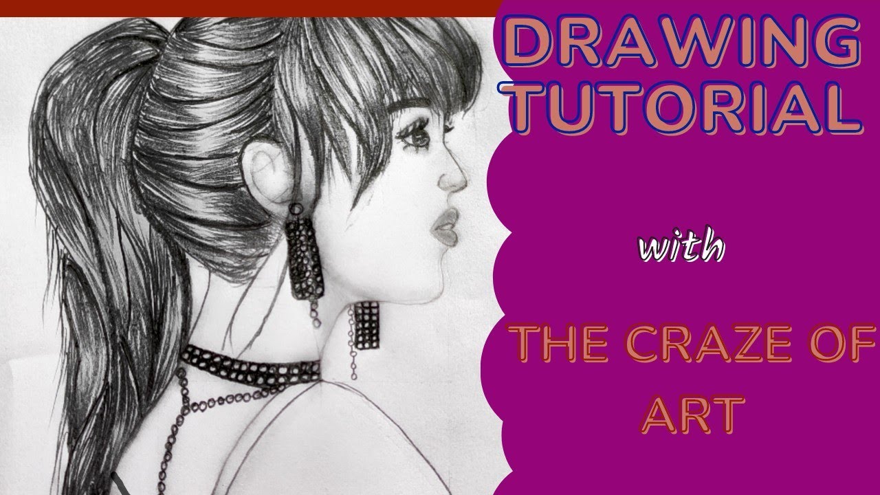 Easy drawing tutorial step by step,👩‍🎨 How to draw cute face-side view🖌 ...