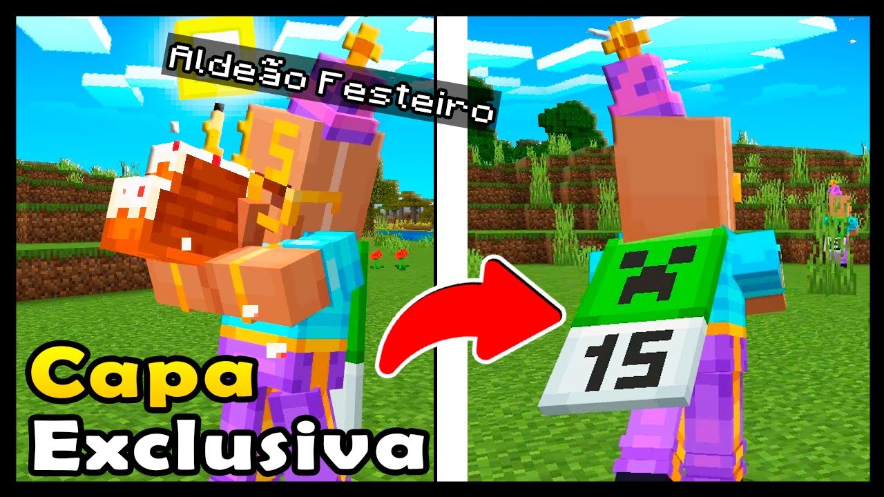 NOVO ALDEÃO COM CAPA COMEMORATIVA! ADDON DE 15 ANOS DO MINECRAFT! - YouTube