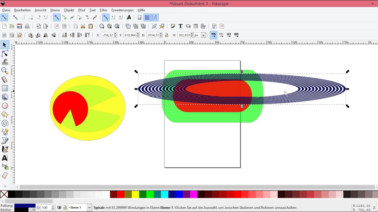 Inkscape Objekt anheben Inkscape Objekt absenken Inkscape Differenz - YouTube