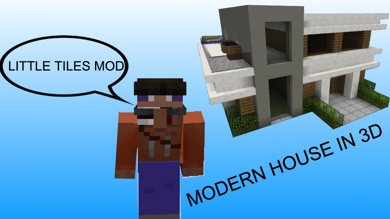 Building with The Little Tiles Mod, adding 3Dness into the Build - YouTube