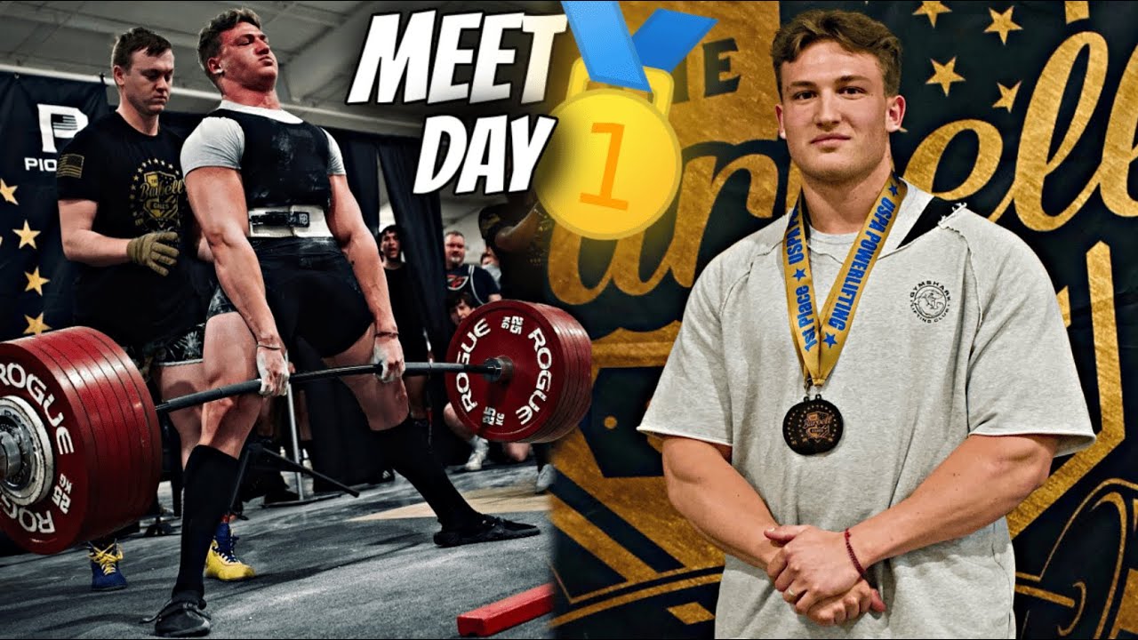 Breaking Records At My First Powerlifting Meet *Unnatural* - YouTube