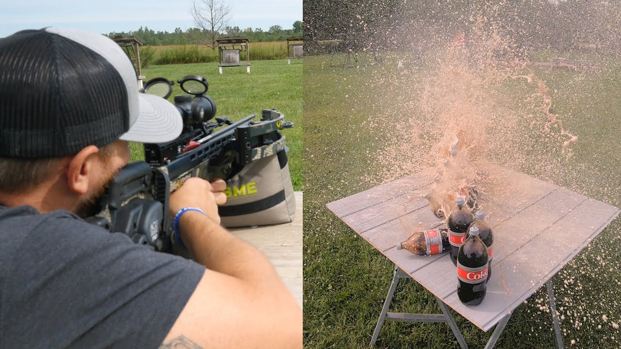How Many Diet Coke Bottles Can We Shoot Through??? - YouTube