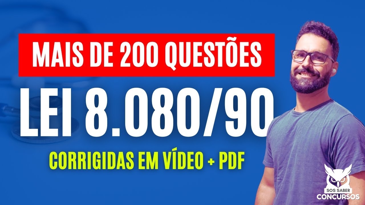 200 Questões da Lei 8080/90 | Legislação da Saúde | Adquira agora ...