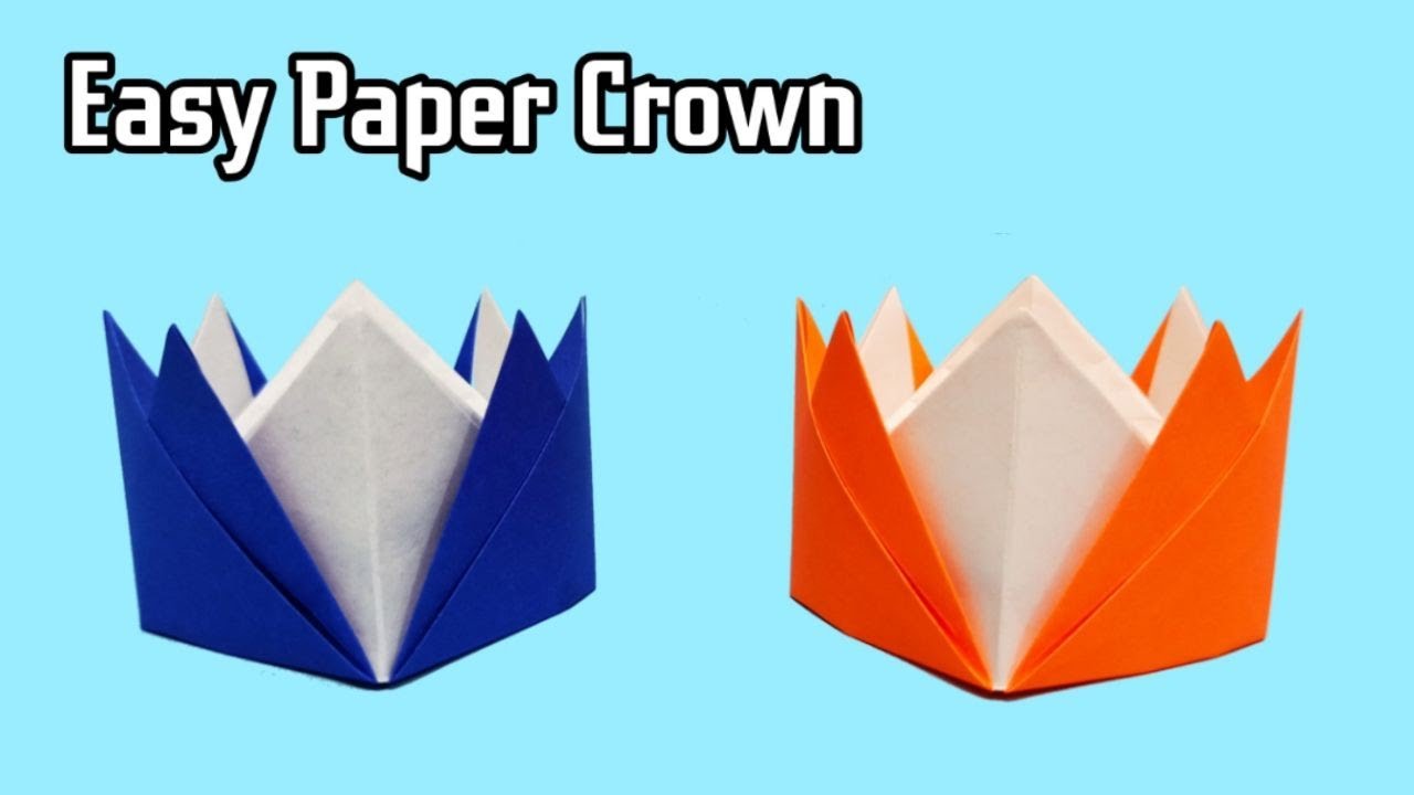 Origami Mahkota Mudah - Easy Paper Crown - YouTube