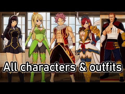 All Playable Characters and unlockable Outfits & Costumes Showcase | Fairy Tail Game (PS4 PRO)