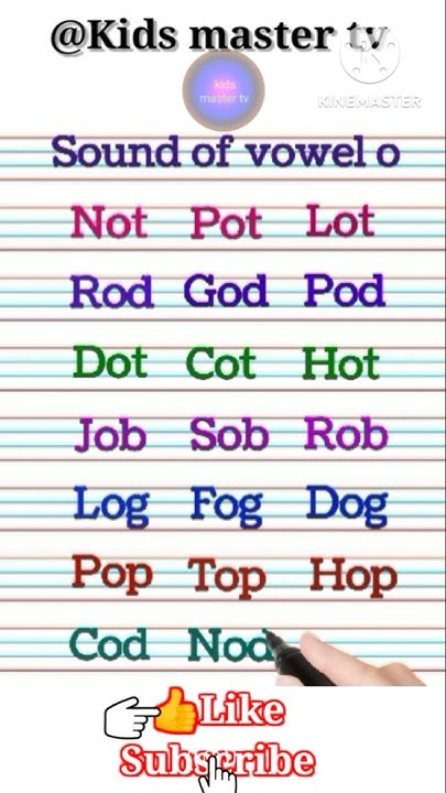 O sound words in four line nootbook|O sound words|three letter words# ...