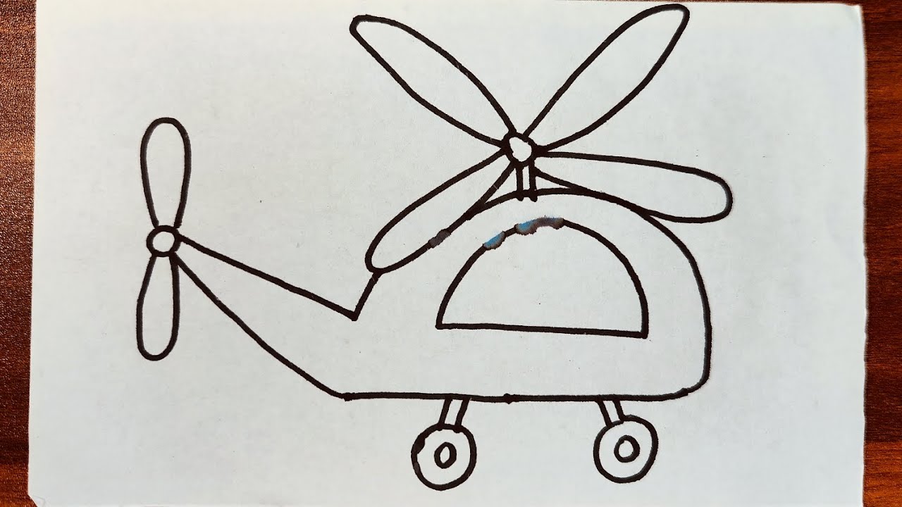 helicopter drawing step by step | how to draw helicopter - YouTube