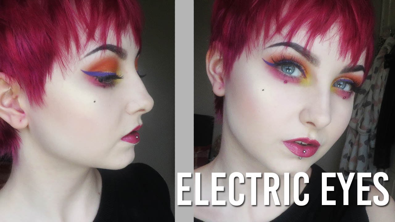 Electric eyes makeup tutorial - YouTube