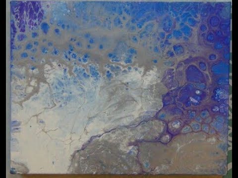 Purple Blue Acrylic pour, homemade pouring medium, demo and how-to ...