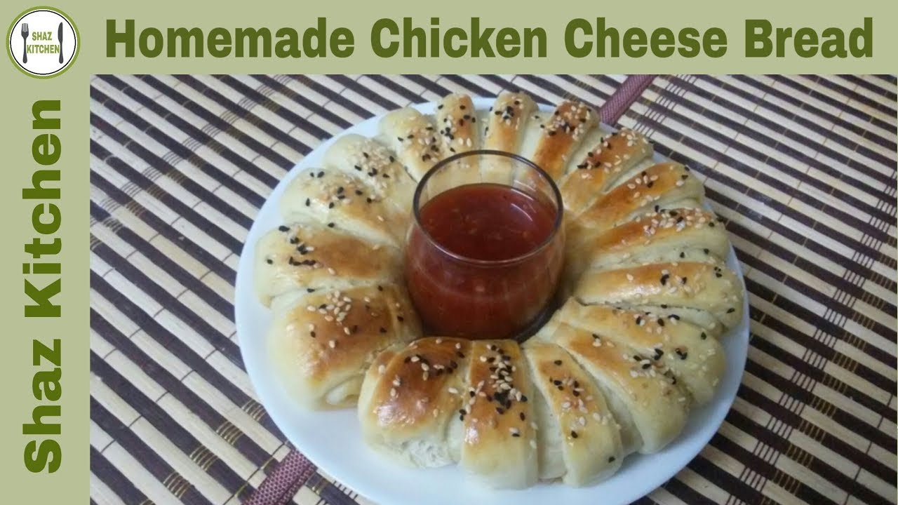 Chicken Cheese Bread Recipe | Bakery Style Chicken Bread Recipe (In ...