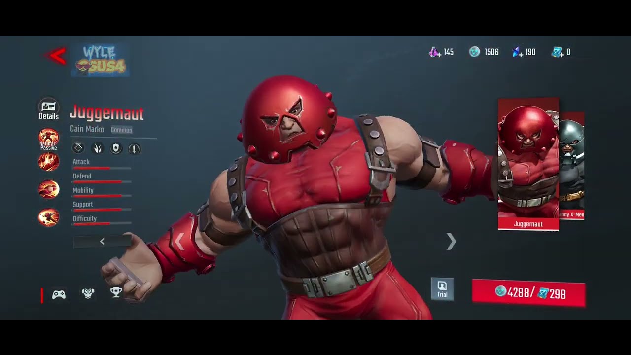 JUGGERNAUT ALL SKIN AND GAMEPLAY #marvel - YouTube