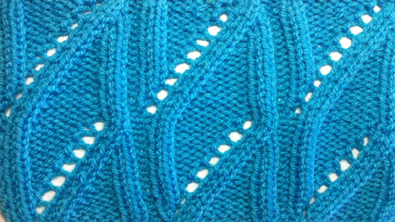 Ажурный узор ромбы. Видео урок вязание на спицах для начинающих ...