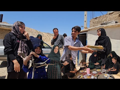 🏕️ Nomadic Family Reunion ❤️ Amin & Samira's Love | Joyful Moments & Delicious Traditional Makrane 🌿