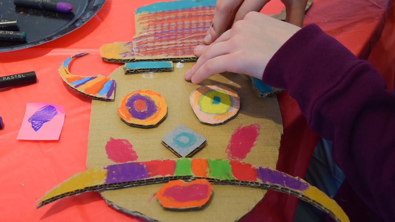 Cardboard Self Portraits - A WheatonArts Family Art Workshop - YouTube