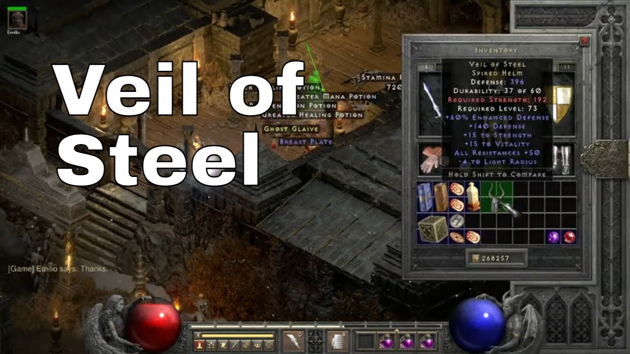 Diablo II: Resurrected - Looting Veil of Steel from Pindleskin - D2R ...