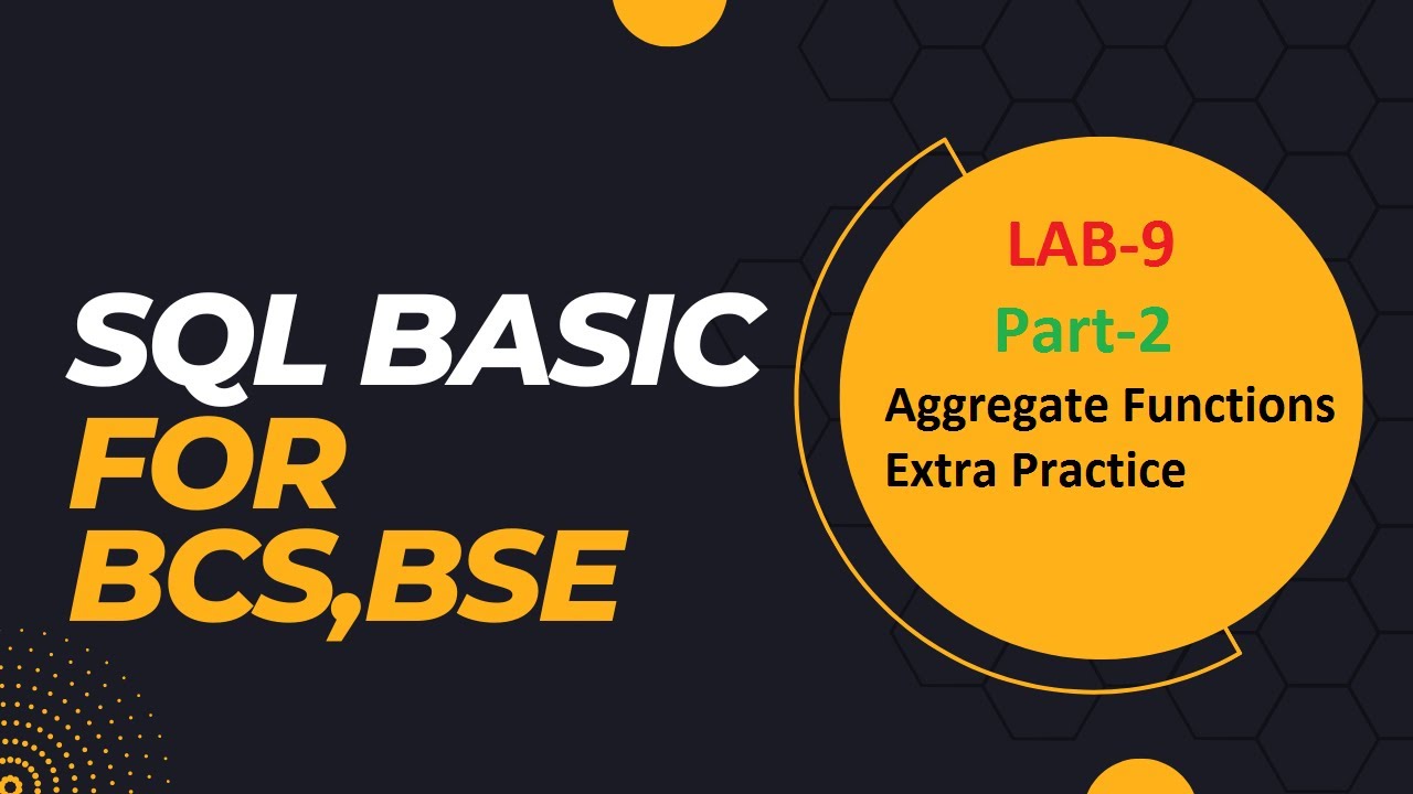 Sql Dbs Lab9part 2use Of Aggregate Functions In Sql Min Max Sum 2691