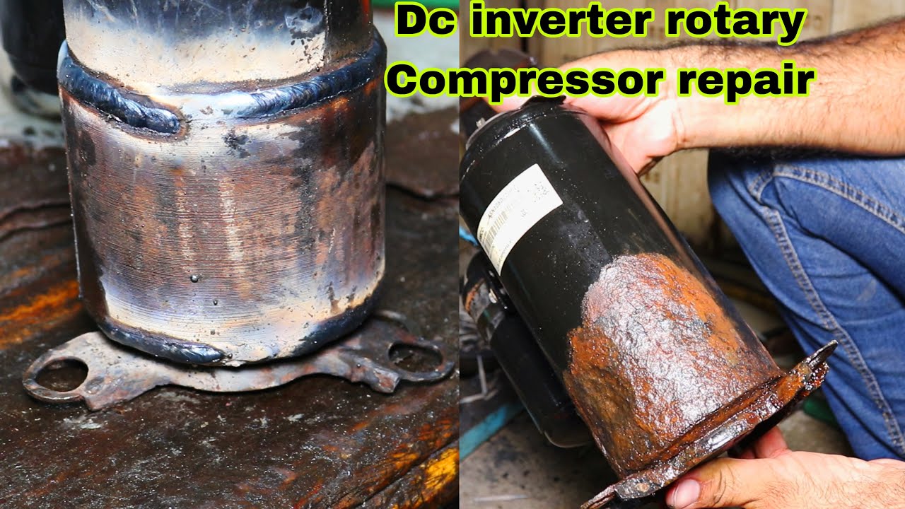 ac rotary compressor repair || rotary compressor body damage repair ...
