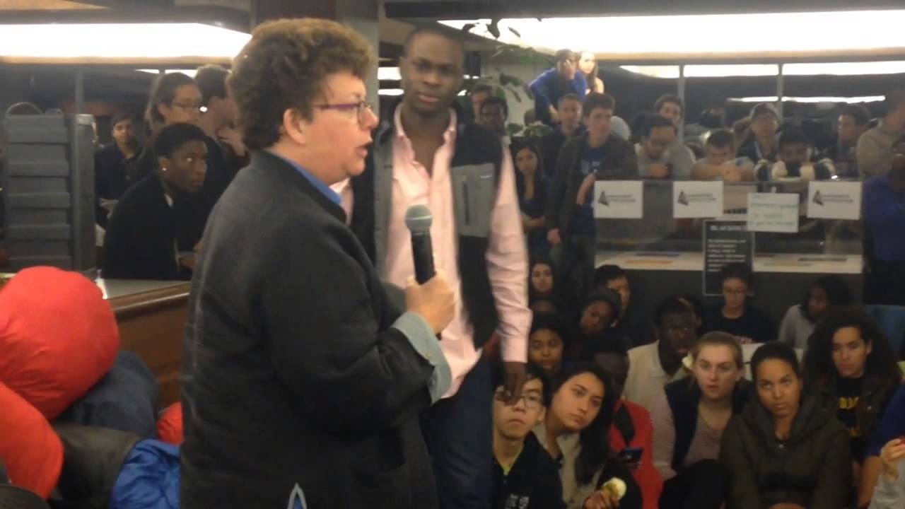 Amherst College President Biddy Martin praises library sit-in. - YouTube