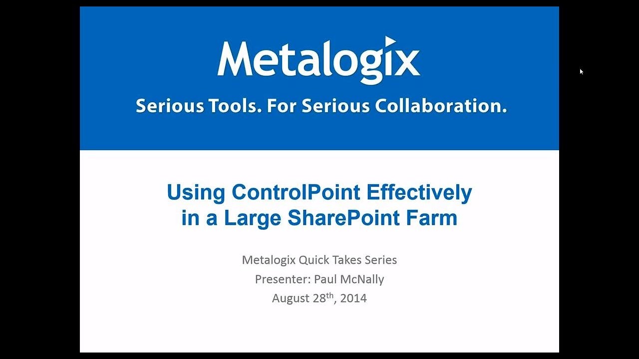 Using ControlPoint Effectively in a Large Farm - YouTube