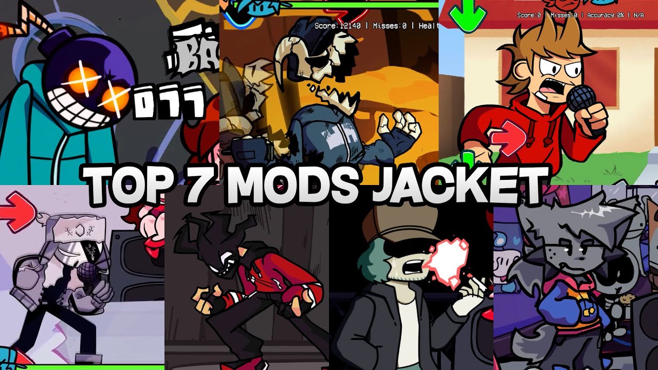 Top 7 Hardest Mods With a Jacket In Friday Night Funkin Mod Compilation ...