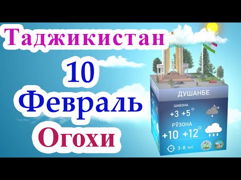 ОГОХИ !!! Душанбе / Хатлон / ГБАО / Согд / 10 Февраля 2022 / Прогноз погоды