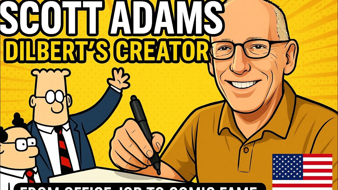 Scott Adams: The Genius Behind Dilbert | Real Story in English # ...