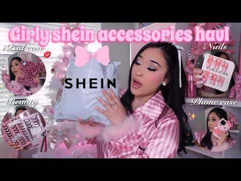 GIRLIEST SHEIN ACCESSORIES HAUL 2025 | girly girl essentials💋(beauty, nails, bling, & jewelry) 