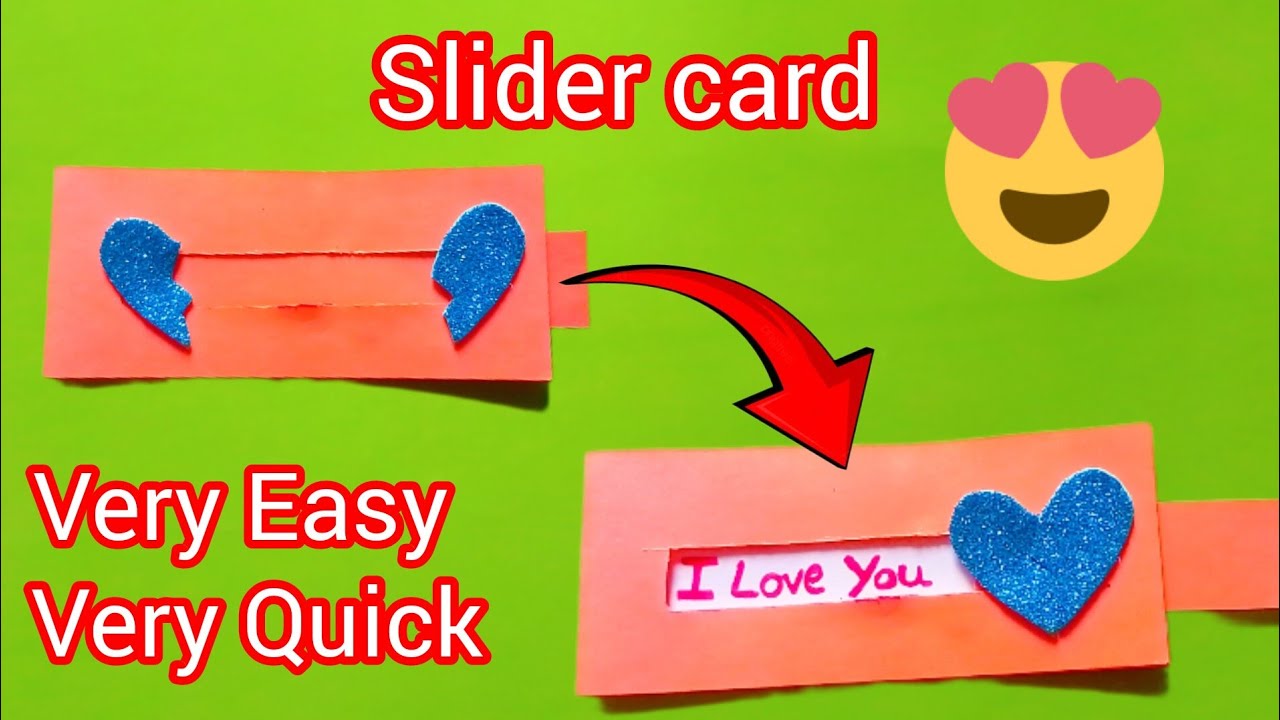 I love you Slider card tutorial | Heart slider card making| valentine ...