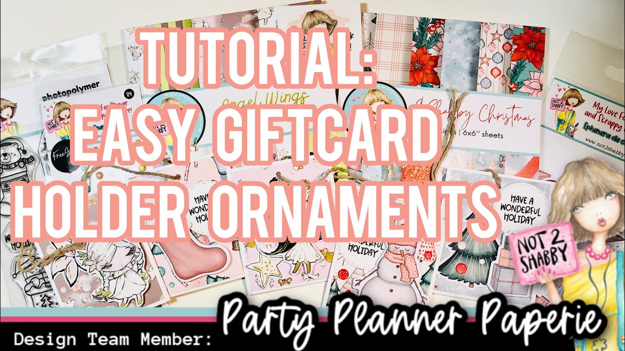 @Not2ShabbyShop November Paper Pad Club - Crafty Tutorial: Easy Giftcard Holder Ornaments! - YouTube