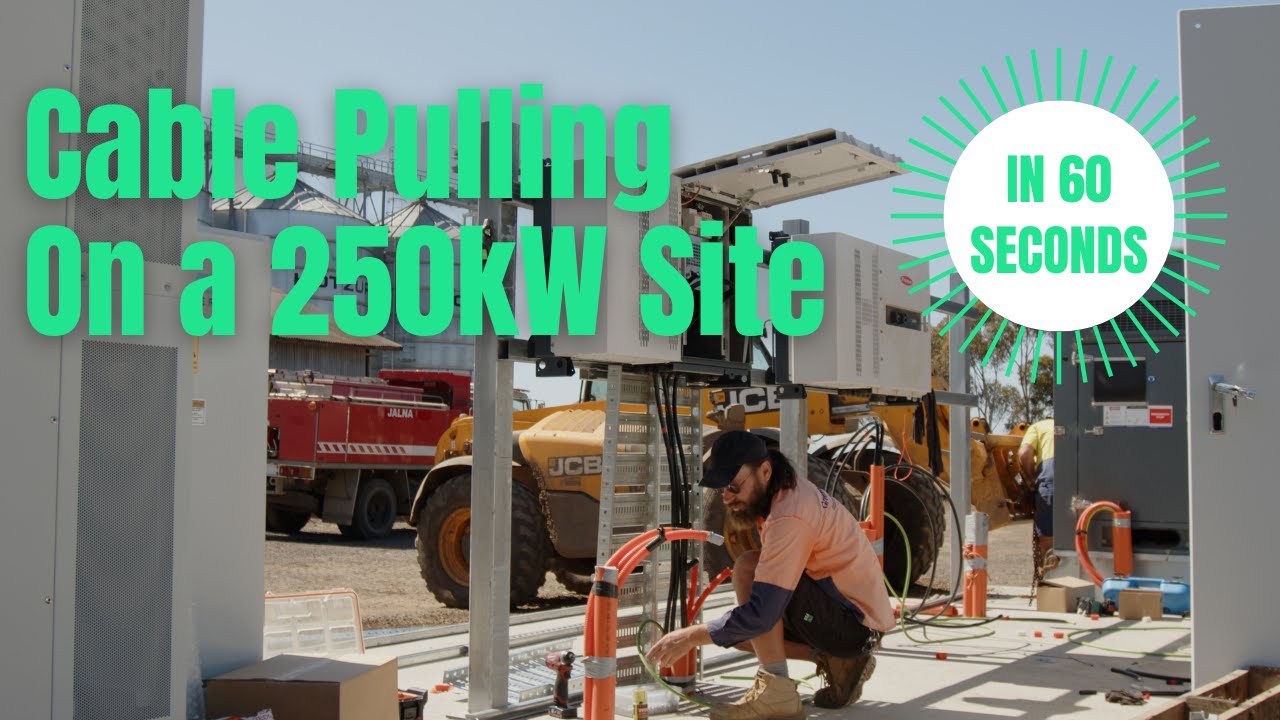 Cable Pulling on a 250 kW Solar System in 60 Seconds - YouTube