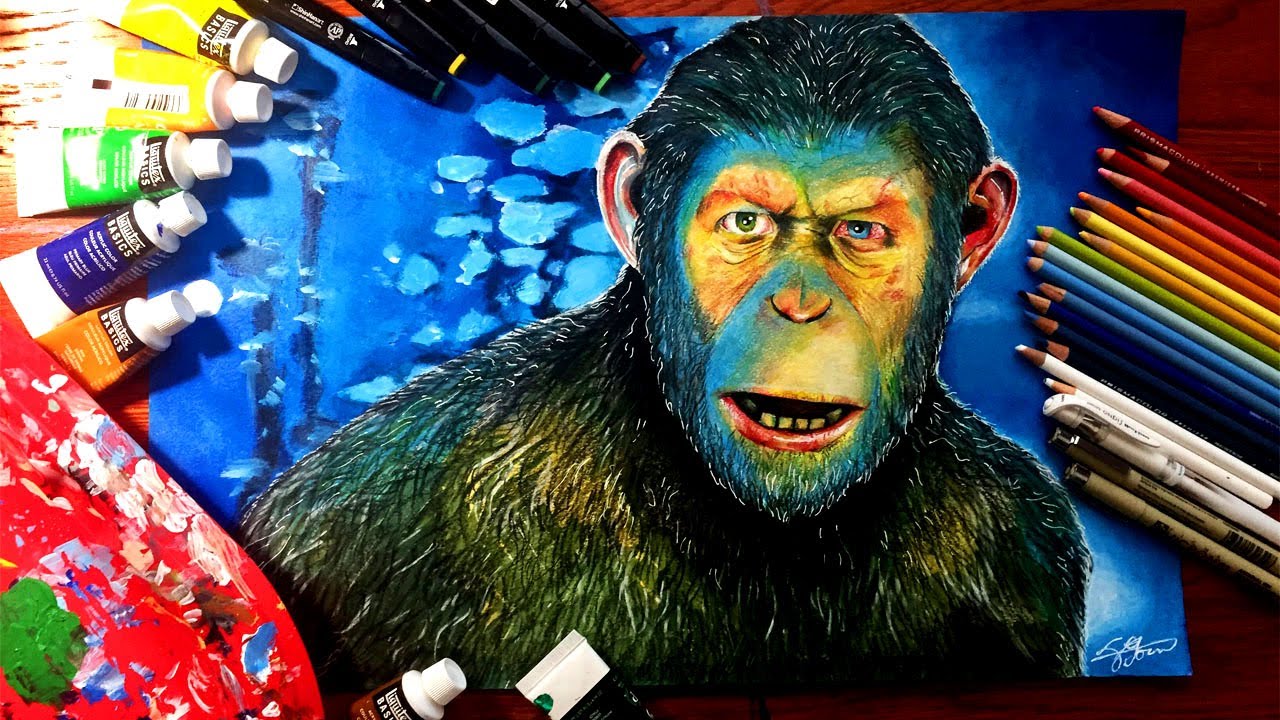 Drawing Caesar: War for the Planet of the Apes - YouTube