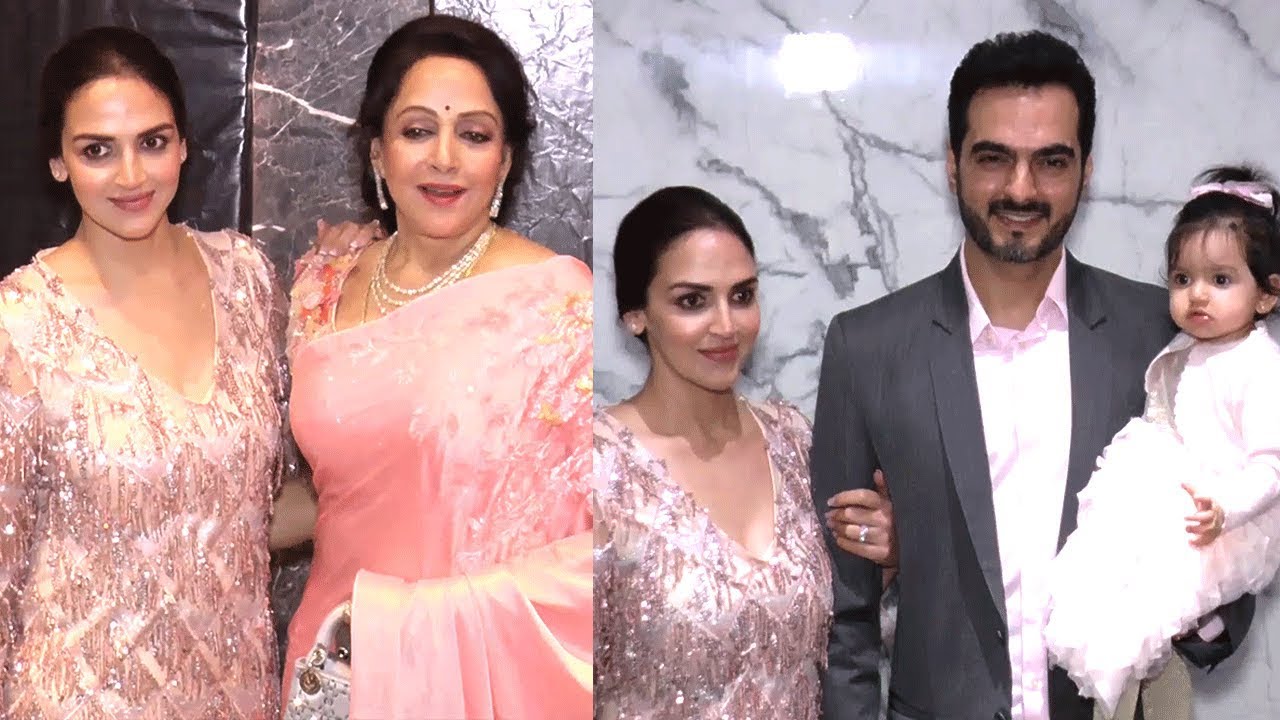 Esha Deol With Husband Bharat Takhtani And Daughter Attended Hema ...