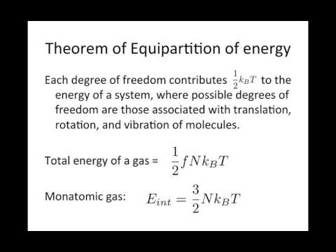 Thermal lecture 3: Equipartition of energy - YouTube