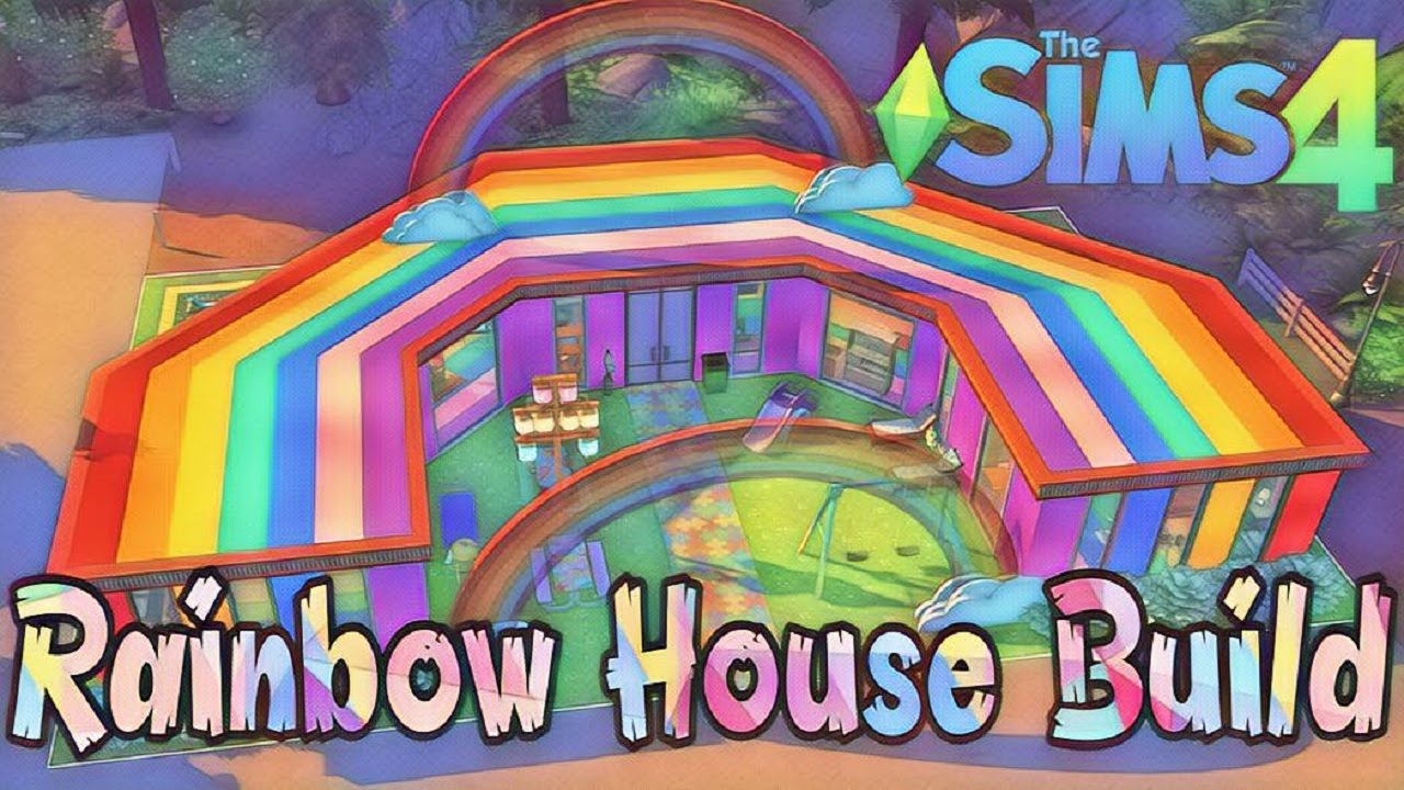 Sims 4 - Rainbow House Build - YouTube