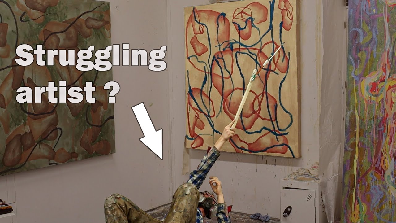 Why STRUGGLE is GOOD for your art ? Full Process of Abstract oil ...