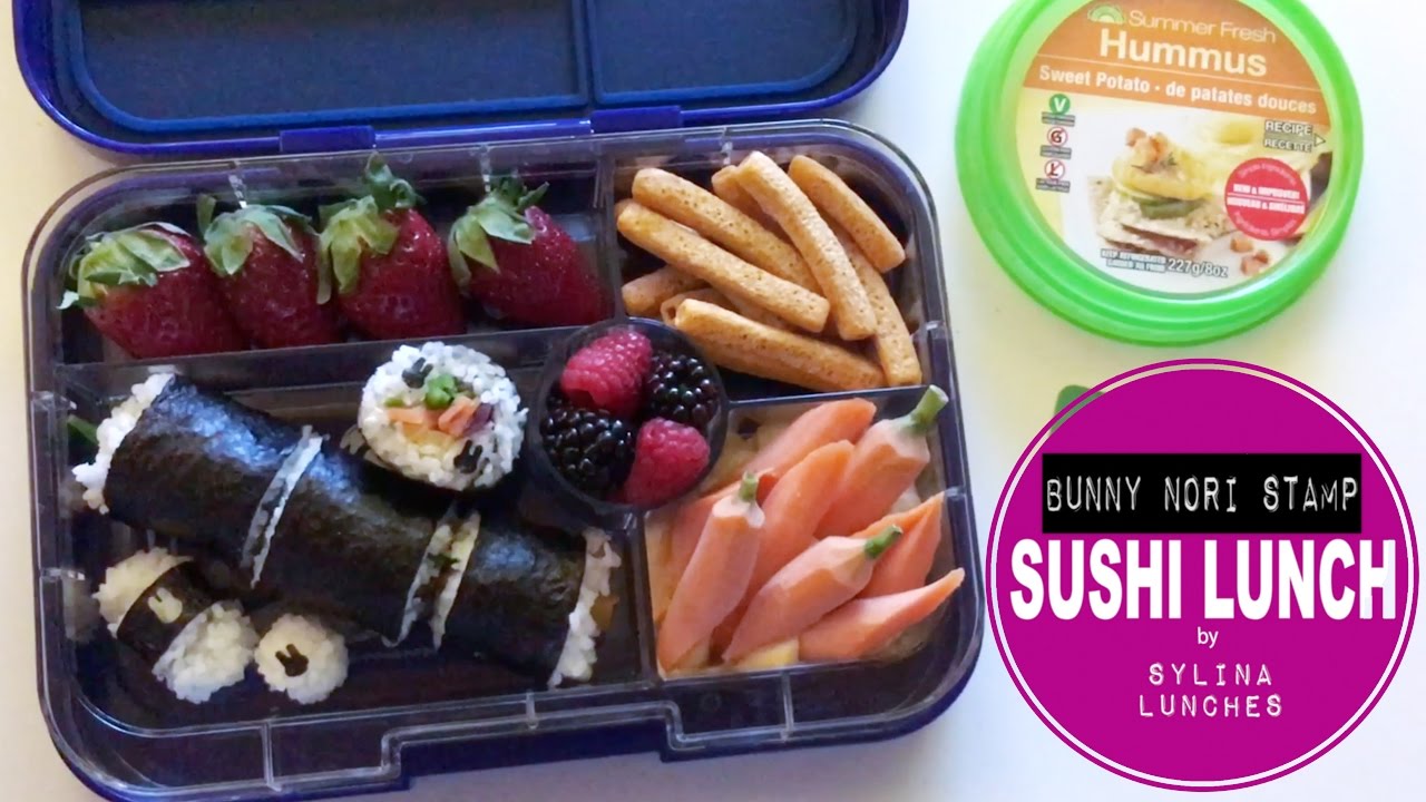 Bento Box Lunch Idea - Nori Bunny Stamp Sushi - YouTube