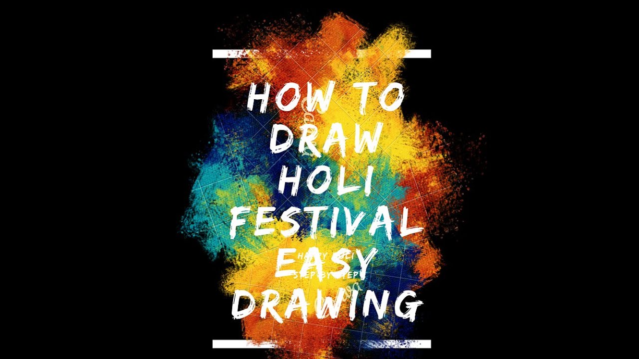 How to draw Holi festival easy Drawing step by step##Festival Drawing ...