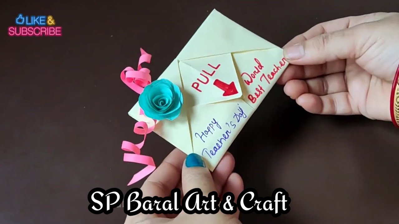 Teacher's Day Surprise Card || Teacher's Day Craft Ideas || Easy Card ...