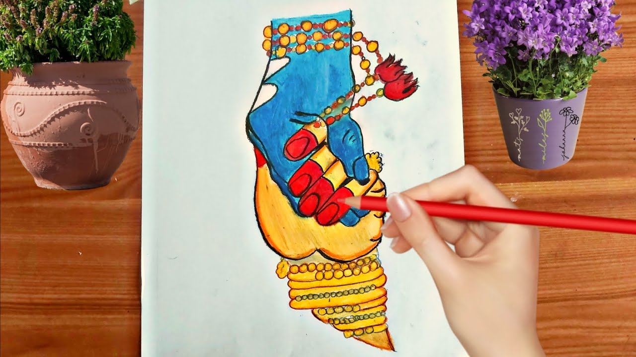 Beautiful painting of Lord shiva and maa Parvati hands/Drawing of Lord ...