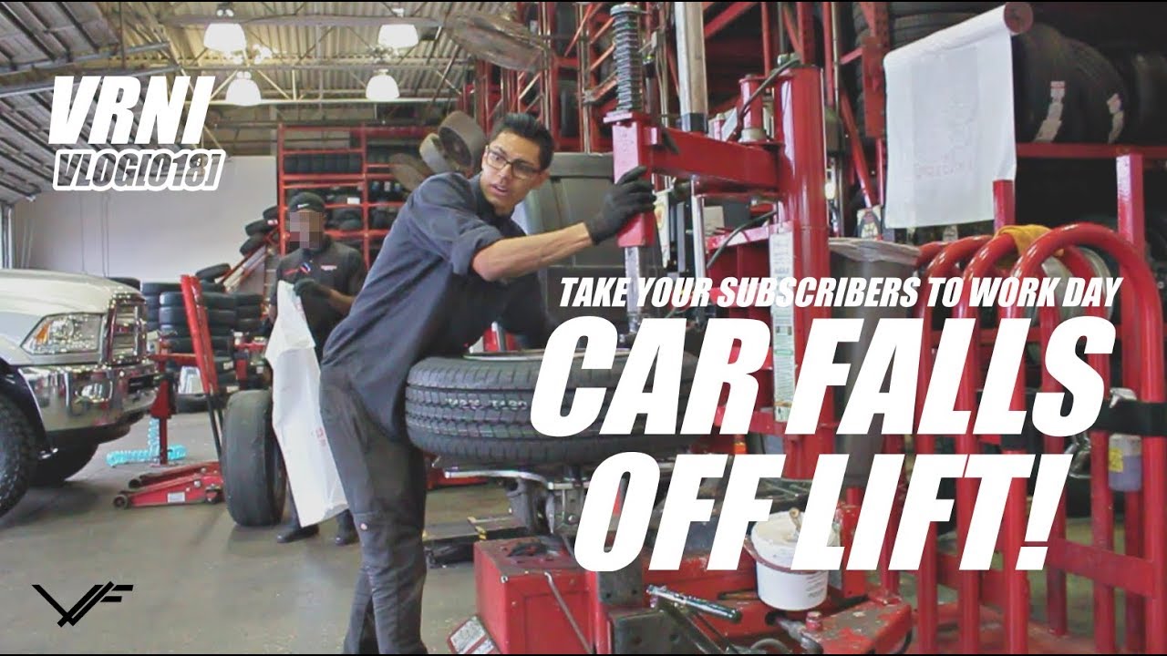 VRNI VLOG [018] CAR FALLS OFF LIFT! - YouTube