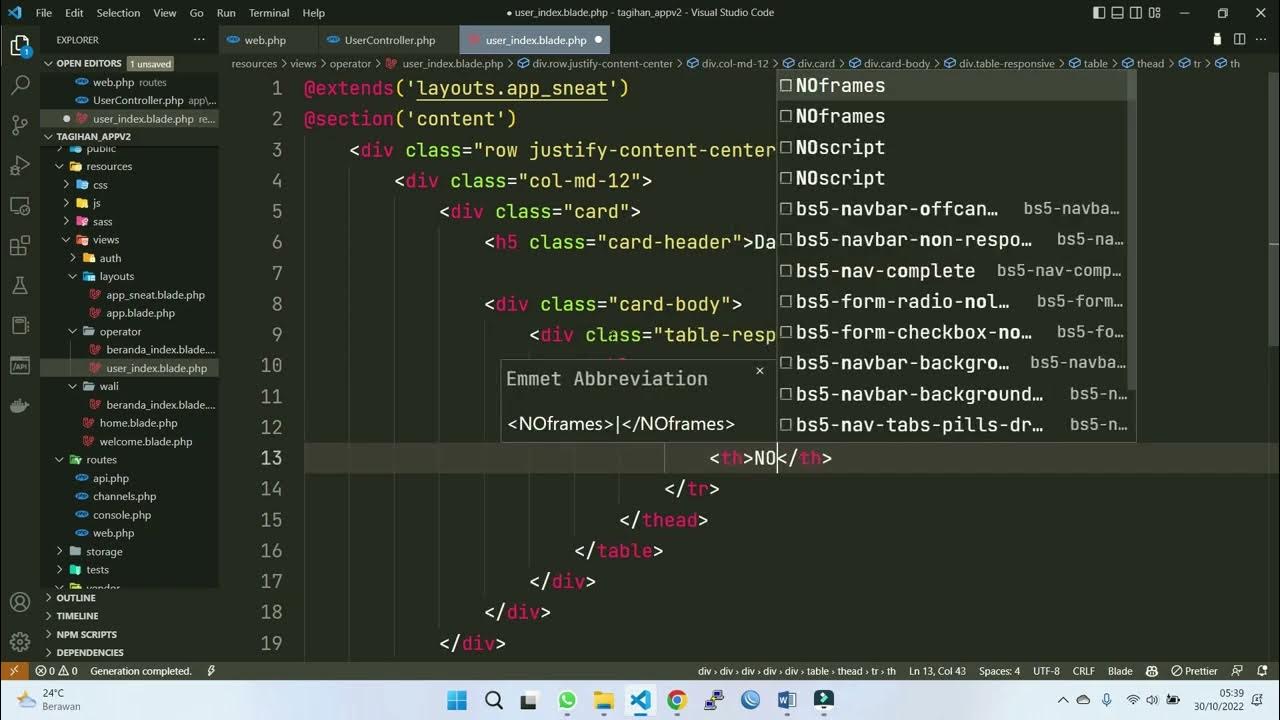 Laravel Proyek #6 Membuat Tampil Data User - YouTube