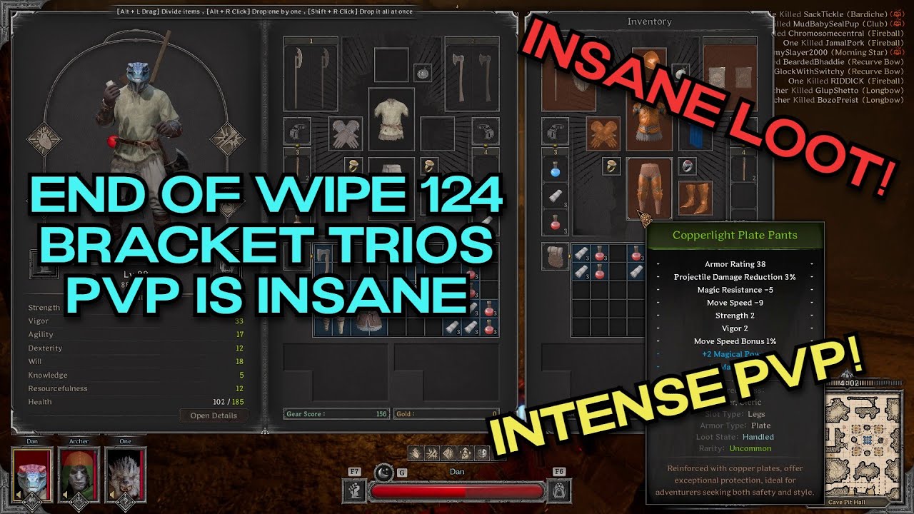 End of Wipe 124 Bracket Trios PVP is INSANE | Dark and Darker | Trios ...