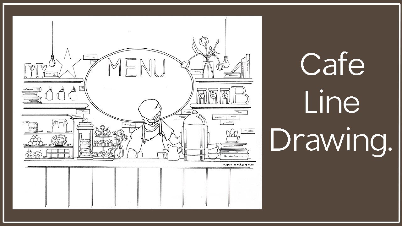 Cafe Line Drawing (Mostly) In Real Time. - YouTube