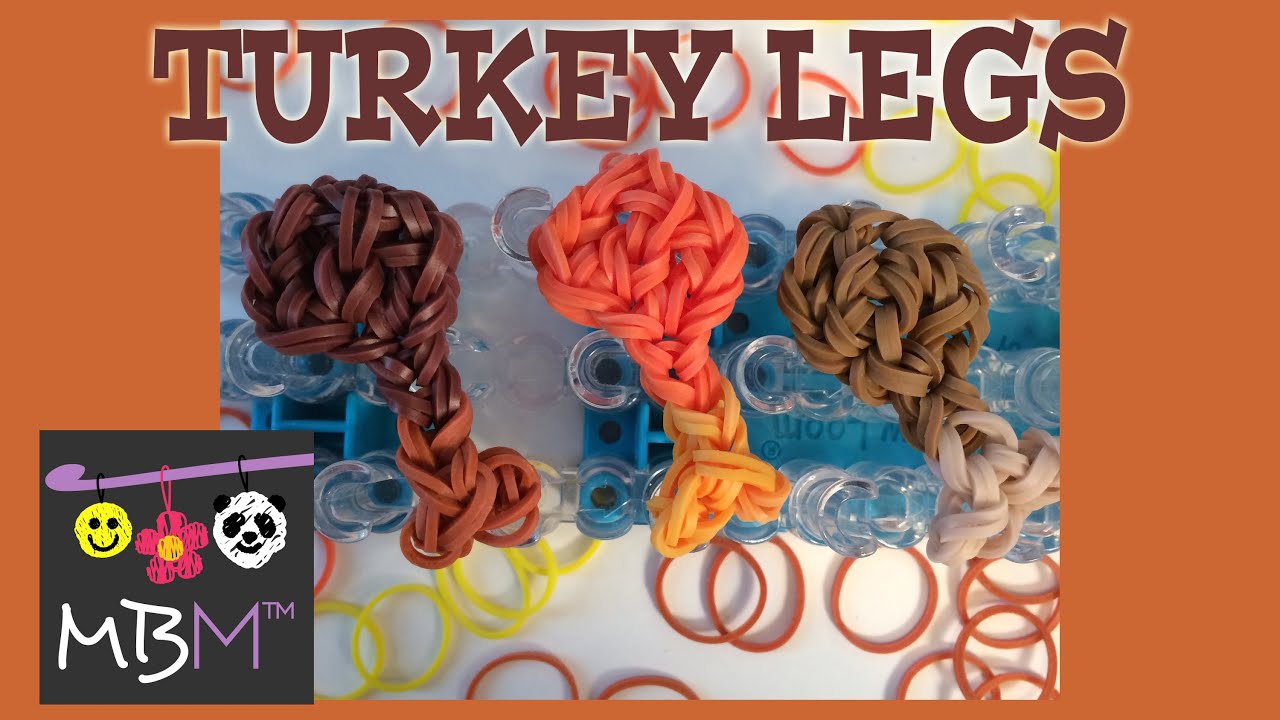 Rainbow Loom Band Thanksgiving Turkey Leg Charm - YouTube