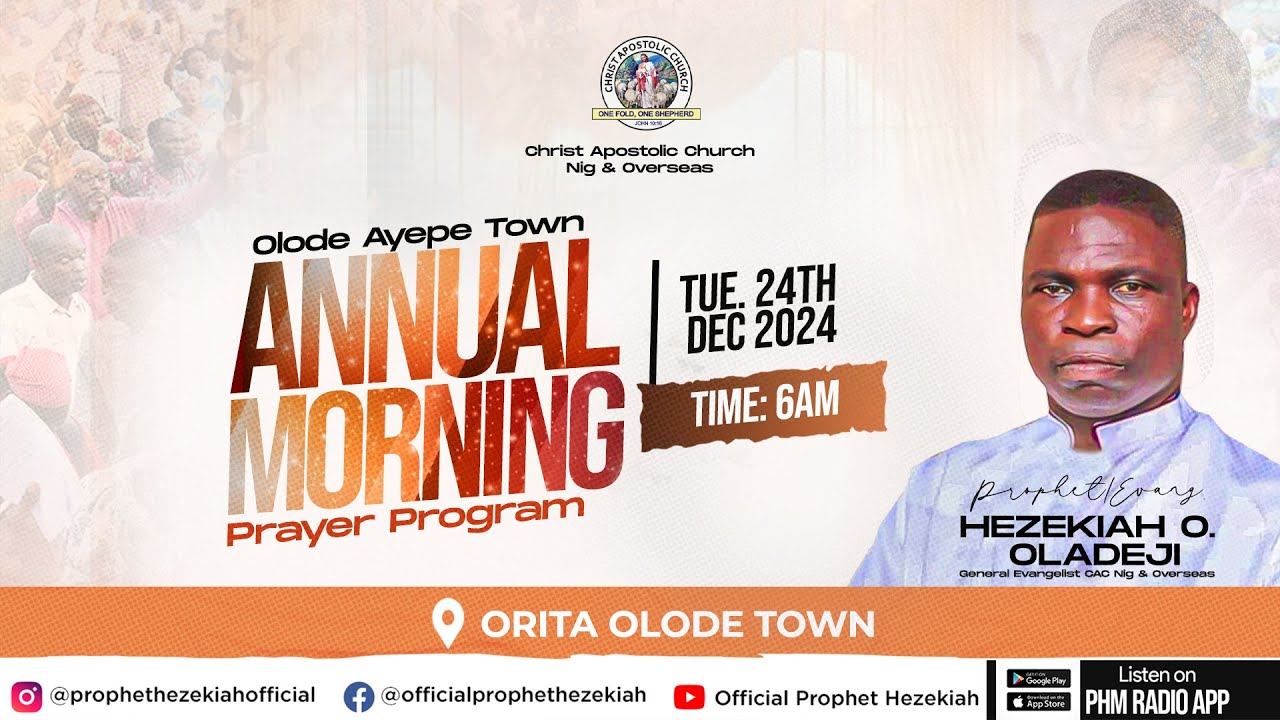 GAREGE-OLODE ANNUAL MORNING PRAYER |PROPHET/EVANG. HEZEKIAH OLADEJI ...