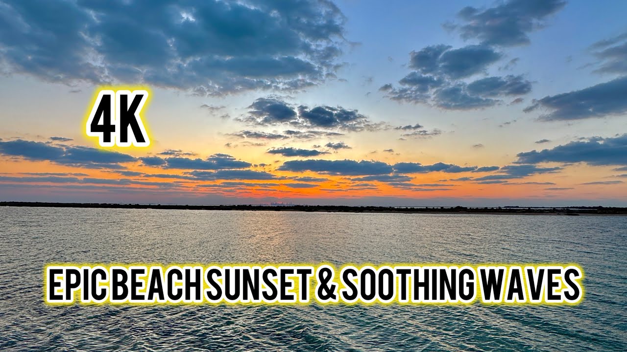 Breathtaking Beach Sunset with Soothing Waves | Ultimate Relaxation ...