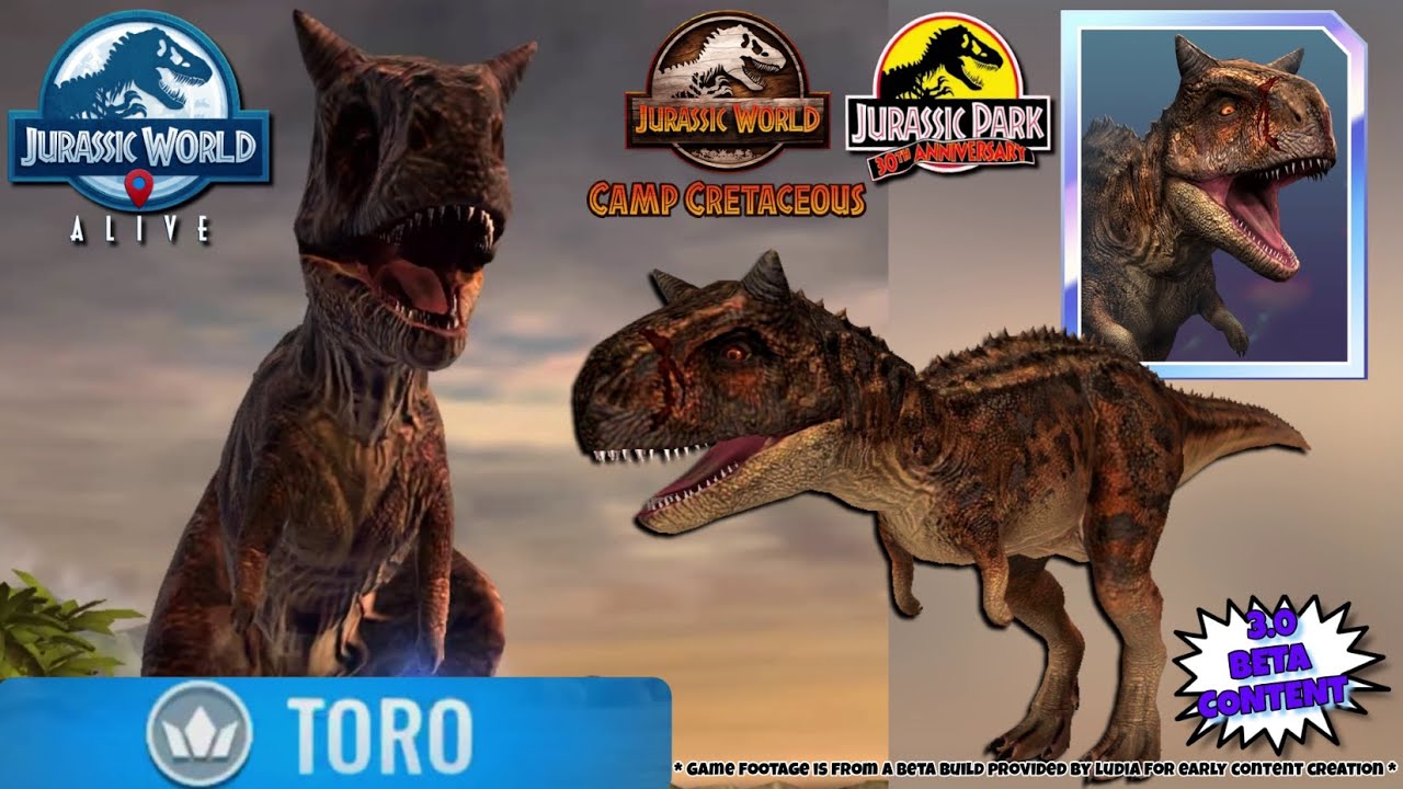 TORO level 30 Omega FIRST LOOK! Jurassic World Alive beta - YouTube