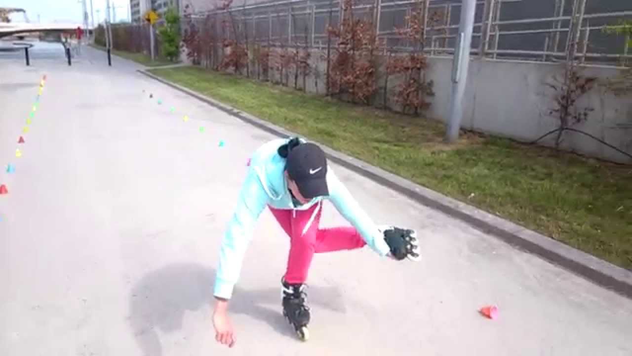 freestyle slalom skating christie tutorial - YouTube